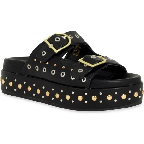 SHU SHOP Irene Studded Platform Slide Sandals - Black