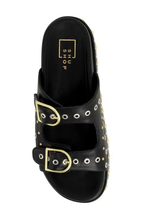 SHU SHOP Irene Studded Platform Slide Sandals - Black