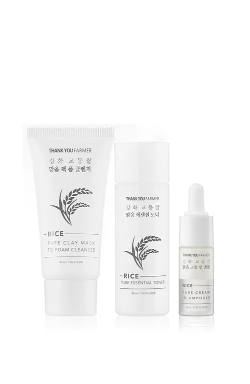 THANK YOU FARMER Rice Pure Glow Travel Kit - White