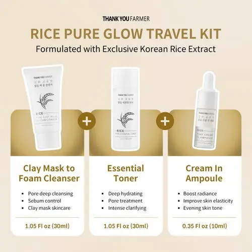THANK YOU FARMER Rice Pure Glow Travel Kit