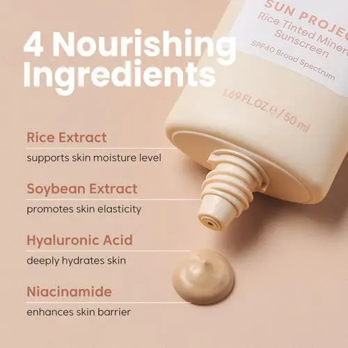 THANK YOU FARMER Sun Project Rice Tinted Mineral Sunscreen