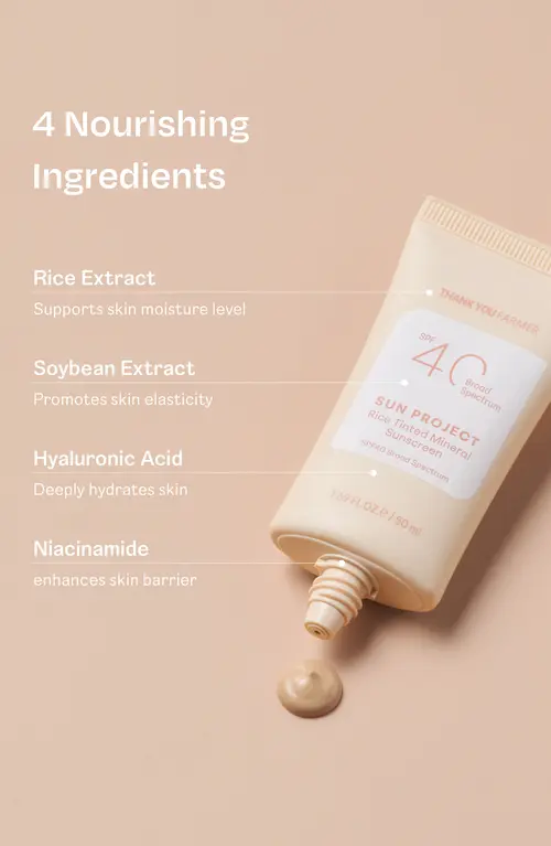 THANK YOU FARMER Sun Project Rice Tinted Mineral Sunscreen