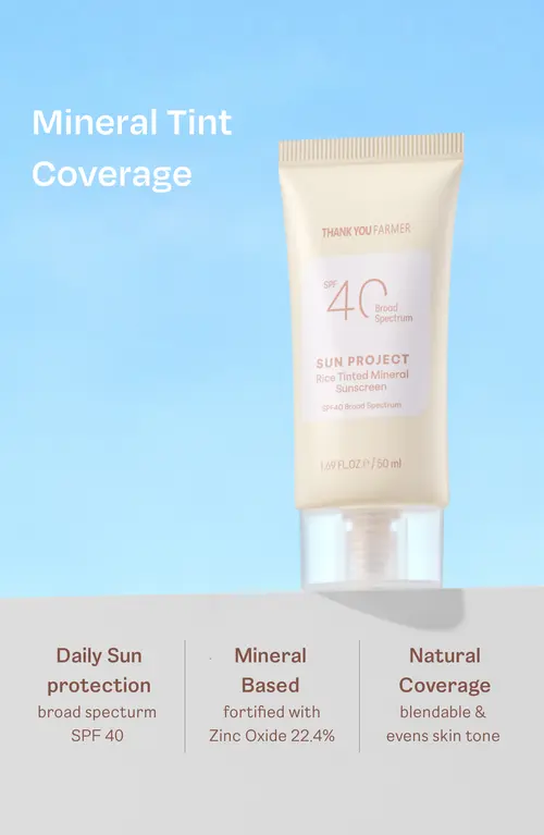 THANK YOU FARMER Sun Project Rice Tinted Mineral Sunscreen