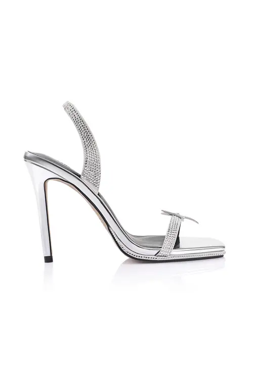 LANA WILKINSON Astrid Embellished Stiletto Sandals - Silver