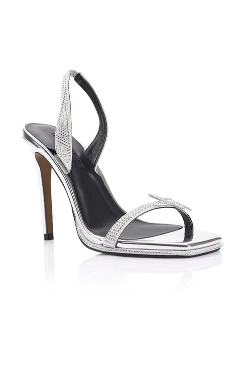 LANA WILKINSON Astrid Embellished Stiletto Sandals - Silver