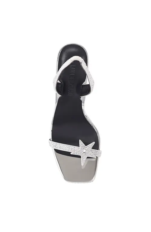 LANA WILKINSON Astrid Embellished Stiletto Sandals - Silver