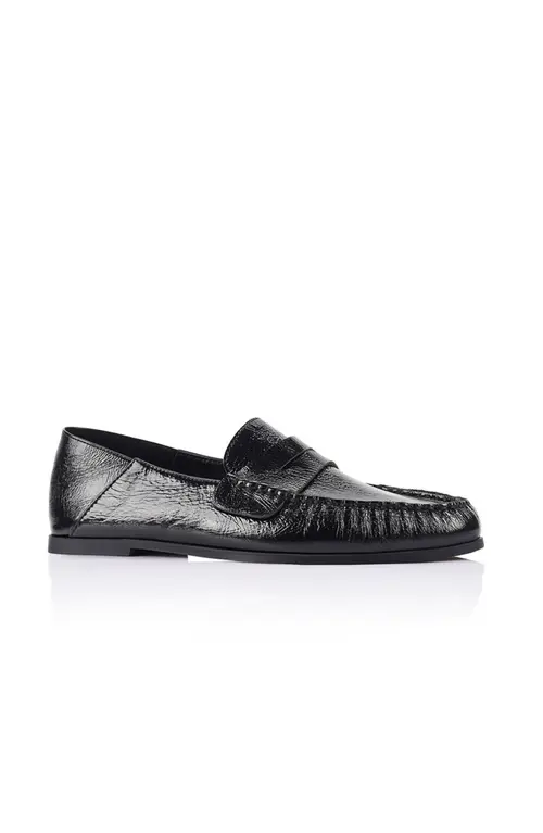 LANA WILKINSON Scottie Leather Loafer - Black