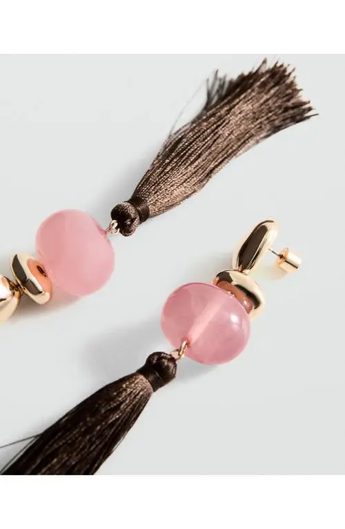 Mango Tasseled Drop Earrings With Resin Stones