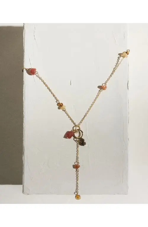 Mango Stone Bead Y-necklace
