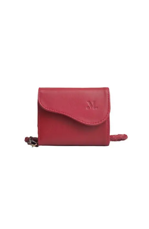 MANDRN Leather Trifold Wallet - Red