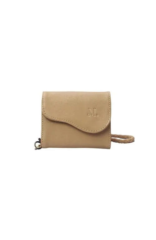 MANDRN Leather Trifold Wallet - Sand