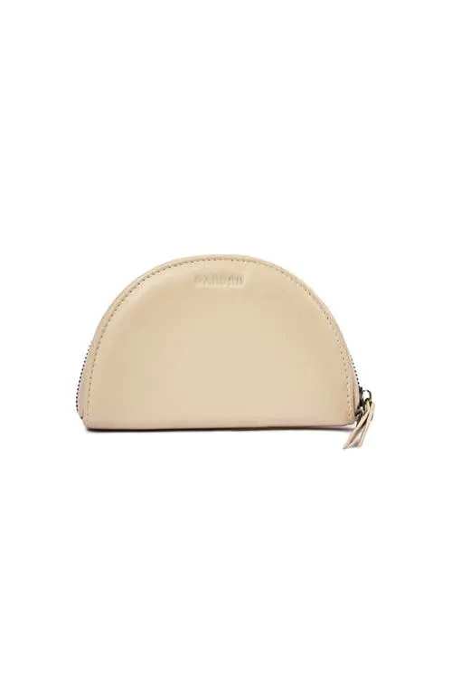 MANDRN Leather Halfmoon Wallet - Bone