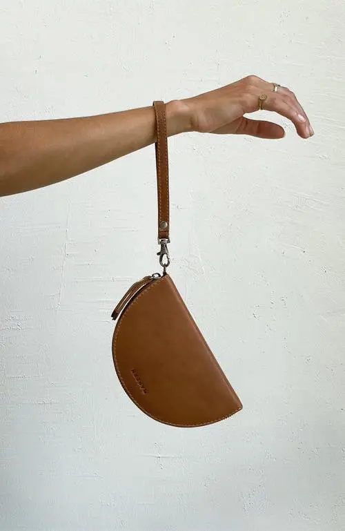 MANDRN Leather Halfmoon Wallet - Tan