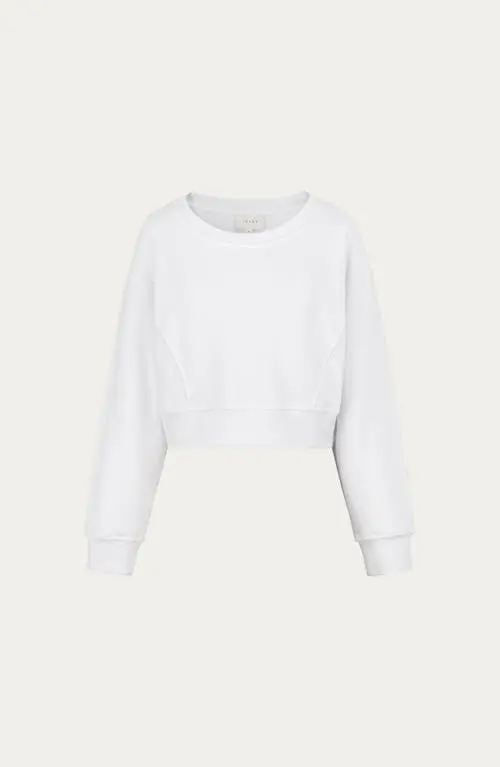 JUANA Hemp Essentials Fleece Cropped Sweater - White
