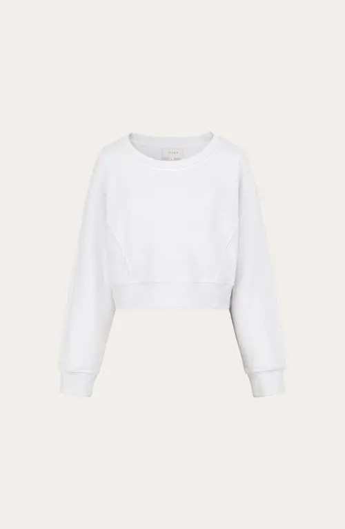 JUANA Hemp Essentials Fleece Cropped Sweater - White
