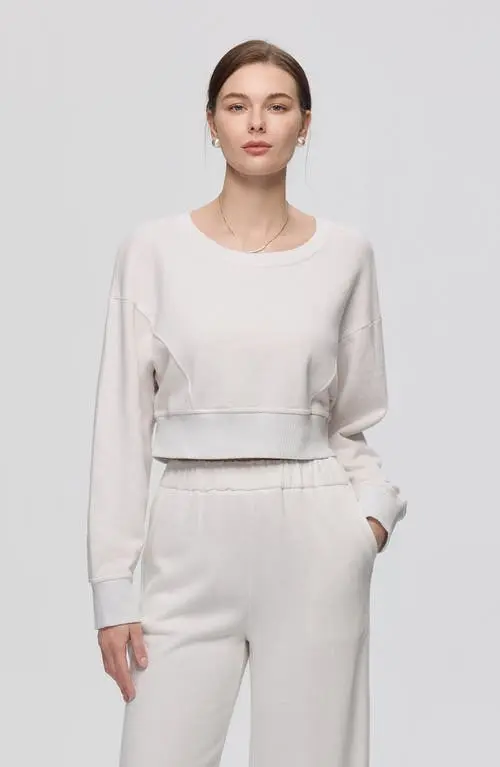 JUANA Hemp Essentials Fleece Cropped Sweater - White