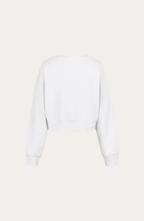 JUANA Hemp Essentials Fleece Cropped Sweater - White