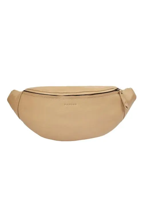 MANDRN Leather Crossbody Bag - Sand