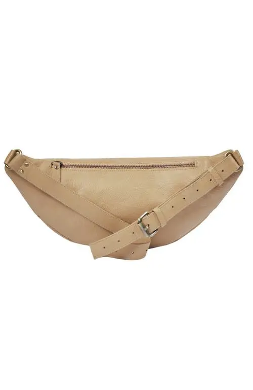 MANDRN Leather Crossbody Bag - Sand