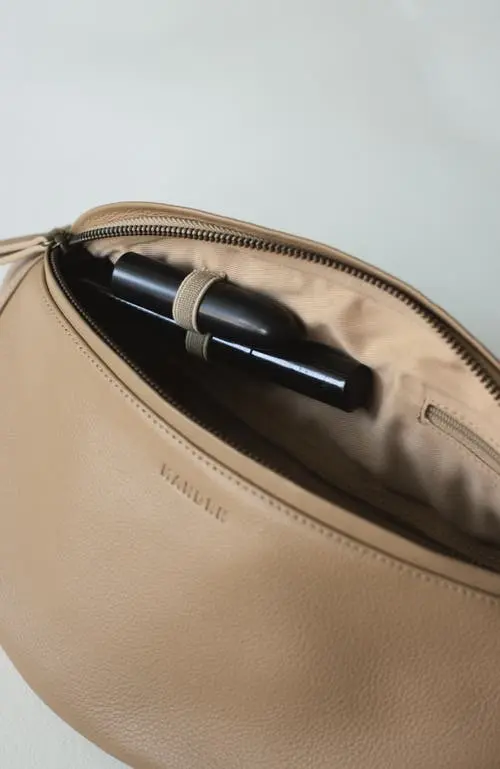 MANDRN Leather Crossbody Bag - Sand