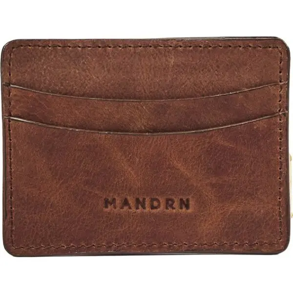 MANDRN Leather Cardholder - Saddle (dark)