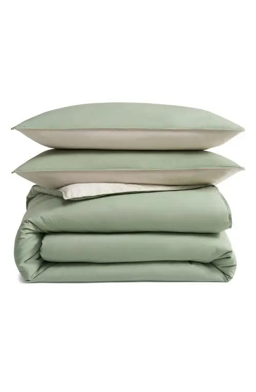 Dkny Reversible Vintage Washed Cotton Comforter & Sham Set - Green/khaki