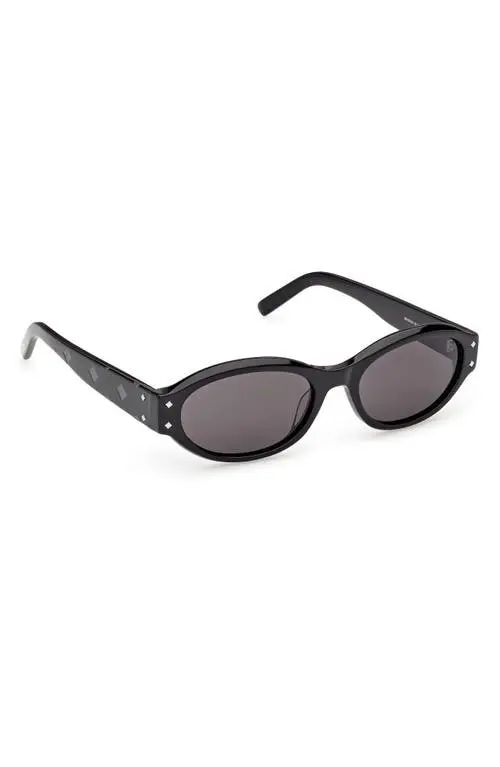 Mcm Oval Sunglasses - Black/classical Smoke