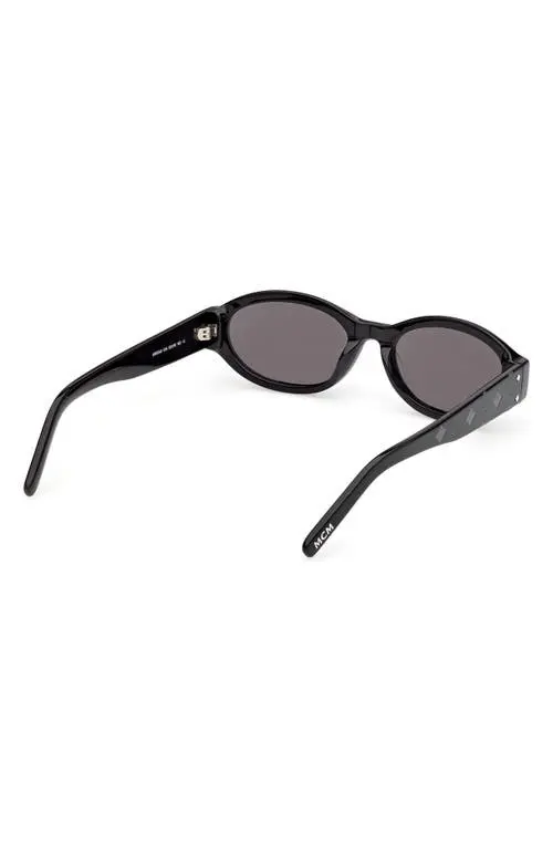 Mcm Oval Sunglasses - Black/classical Smoke