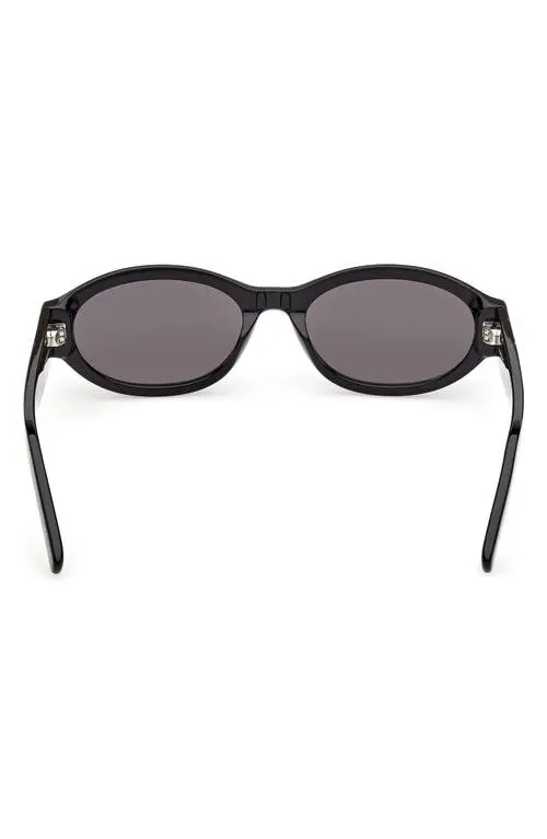 Mcm Oval Sunglasses - Black/classical Smoke