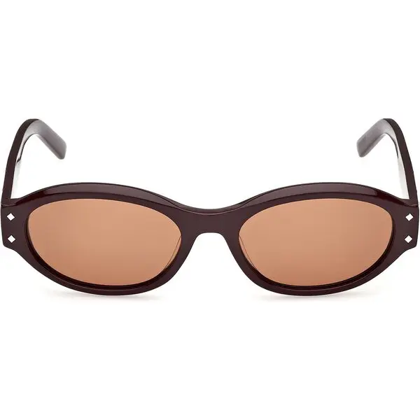 Mcm Oval Sunglasses - Burgundy/solid Caramel