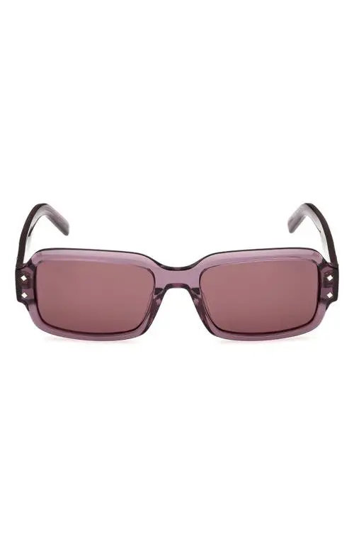 Mcm Rectangular Sunglasses - Mauve/gold/dark Violet
