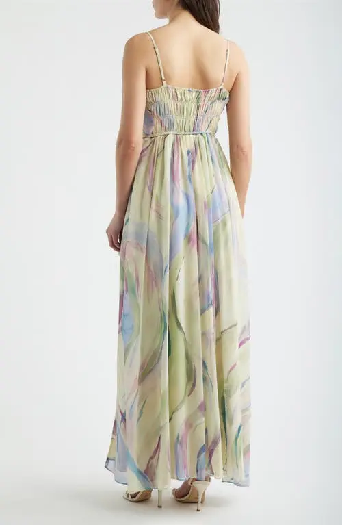 Vince Camuto Abstract Print Chiffon Gown