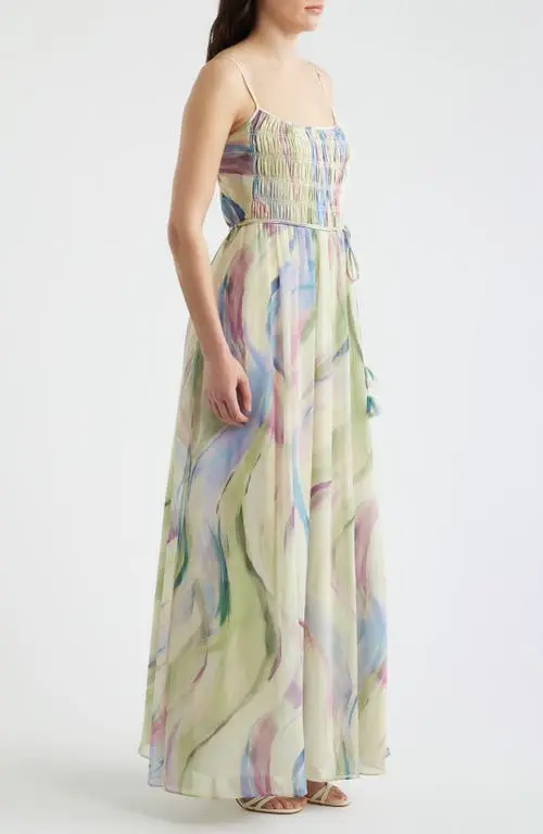 Vince Camuto Abstract Print Chiffon Gown