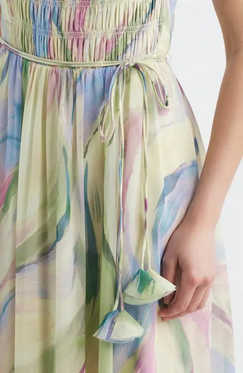 Vince Camuto Abstract Print Chiffon Gown