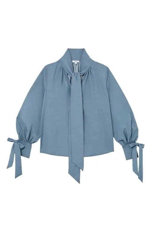 REISS Tie Neck Blouse