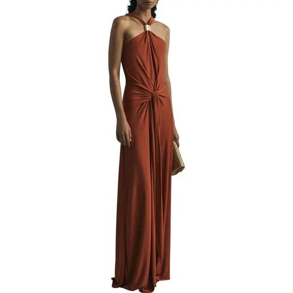 REISS Fortuna Clasp Detail Maxi Dress