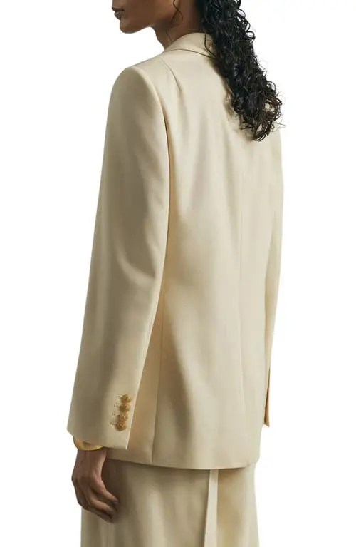 REISS Anya Pickstitch Detail Silk & Wool Blazer