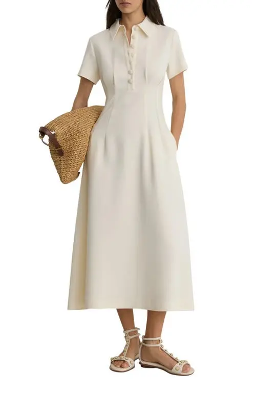REISS Mari Pleated Shirt Dress