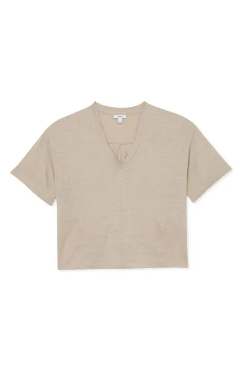 REISS Linen V-neck Tee