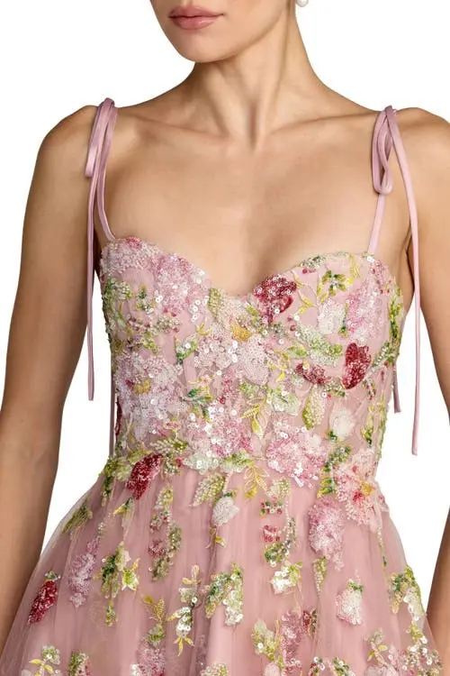 Mac Duggal Embellished Floral Tulle Ballgown