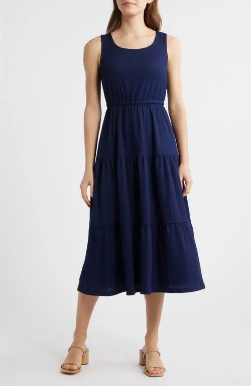 Anne Klein Sleeveless Tiered Midi Dress - Distant Mountain