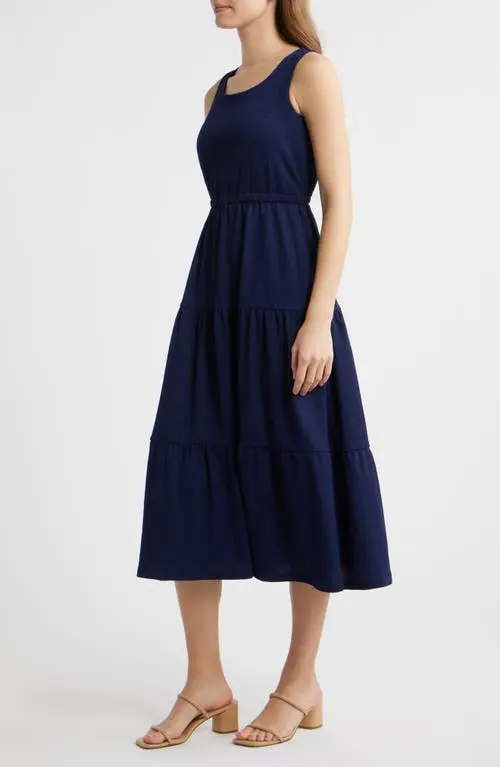 Anne Klein Sleeveless Tiered Midi Dress - Distant Mountain