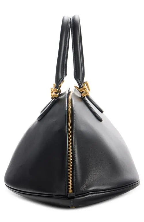 Balenciaga Medium Bolero Leather Bowling Bag - Black/plum