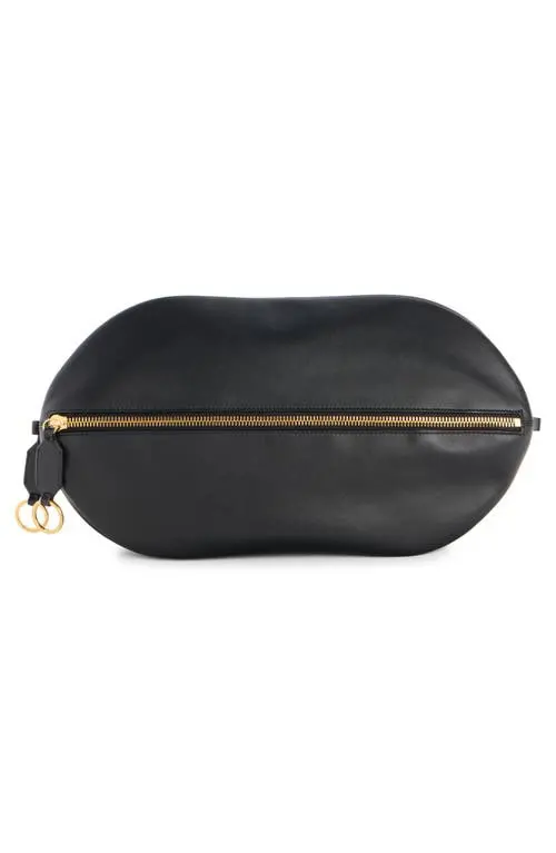 Balenciaga Medium Bolero Leather Bowling Bag - Black/plum