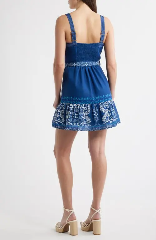 CIEBON Printed Mini Dress With Belt