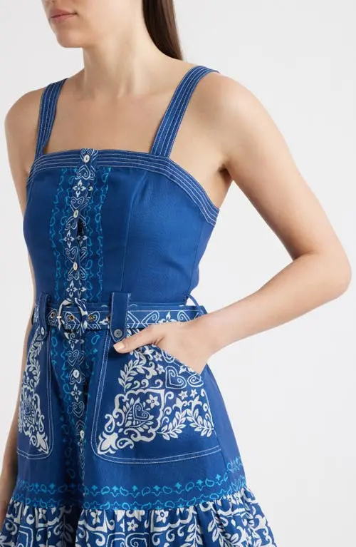 CIEBON Printed Mini Dress With Belt