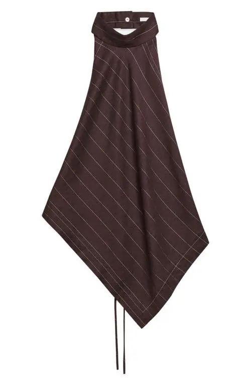 Helmut Lang Pinstripe Linen Blend Halter Top