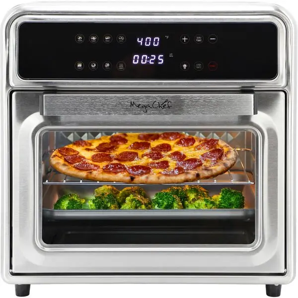 MEGACHEF Digital Electric Multi-function Air Fryer And Counter Top Oven - Grey