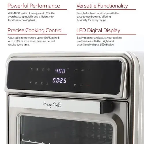MEGACHEF Digital Electric Multi-function Air Fryer And Counter Top Oven