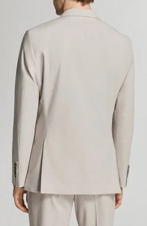 Mango Slim Fit Stretch Sport Coat With Notched Lapels - Ecru